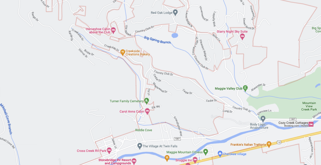 maggie-valley-club-location-map - Blue Ridge Aluminum Co.
